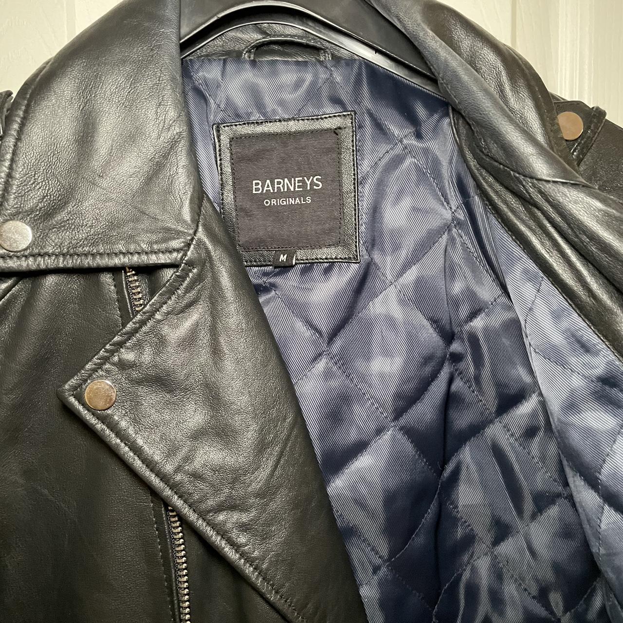 Barney’s Leather Jacket Medium slim Mens Genuine... - Depop