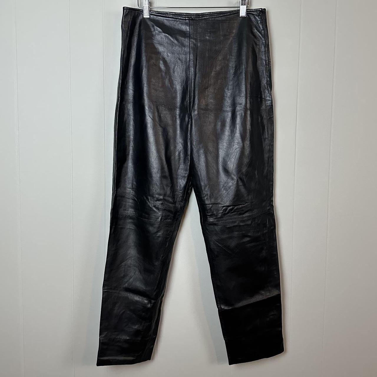 Vintage black leather pants by Harve’ Bernard by... - Depop