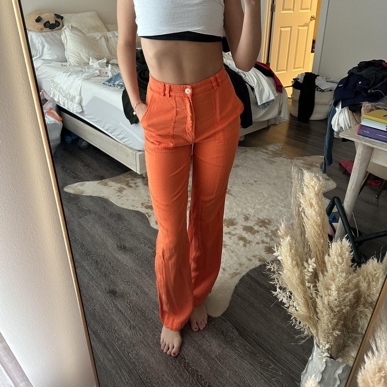 Zara Women's Orange Trousers | Depop
