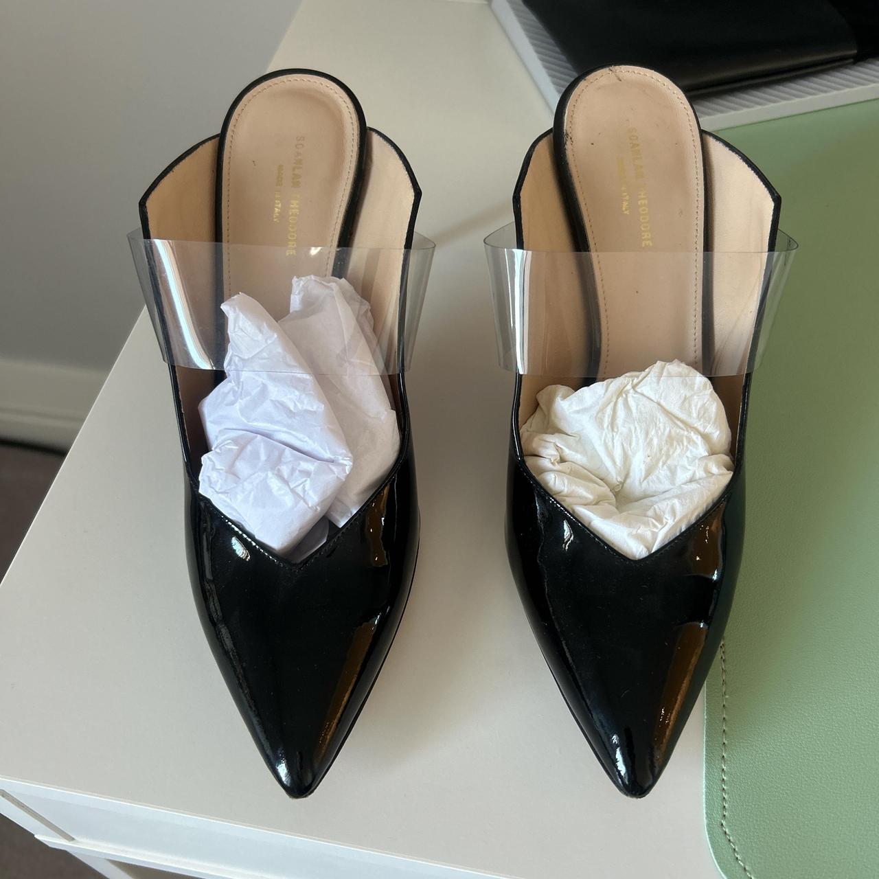 Scanlan Theodore Black Patent Mule Heels Worn only... | Depop