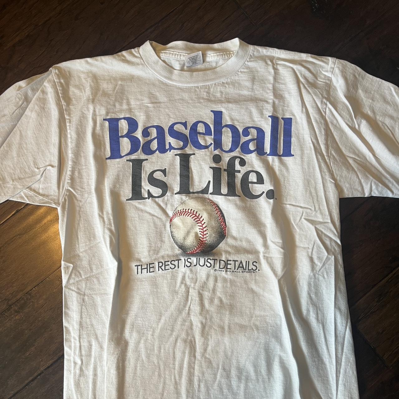 BASEBALL IS LIFE Vintage 90s tee Big Ball Sports... - Depop