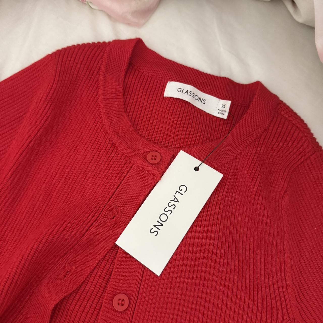 glassons ribbed button up cardigan red Brand new... | Depop