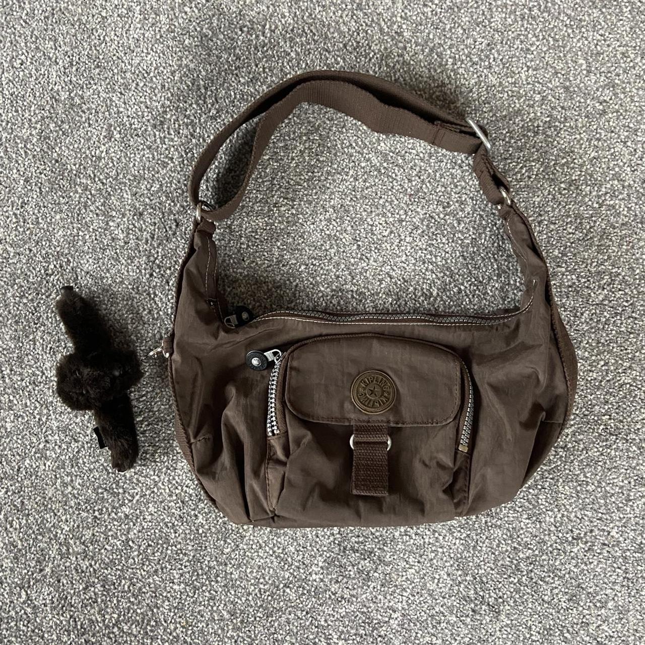 Coolest brown slouch shoulder Kipling bag with... - Depop