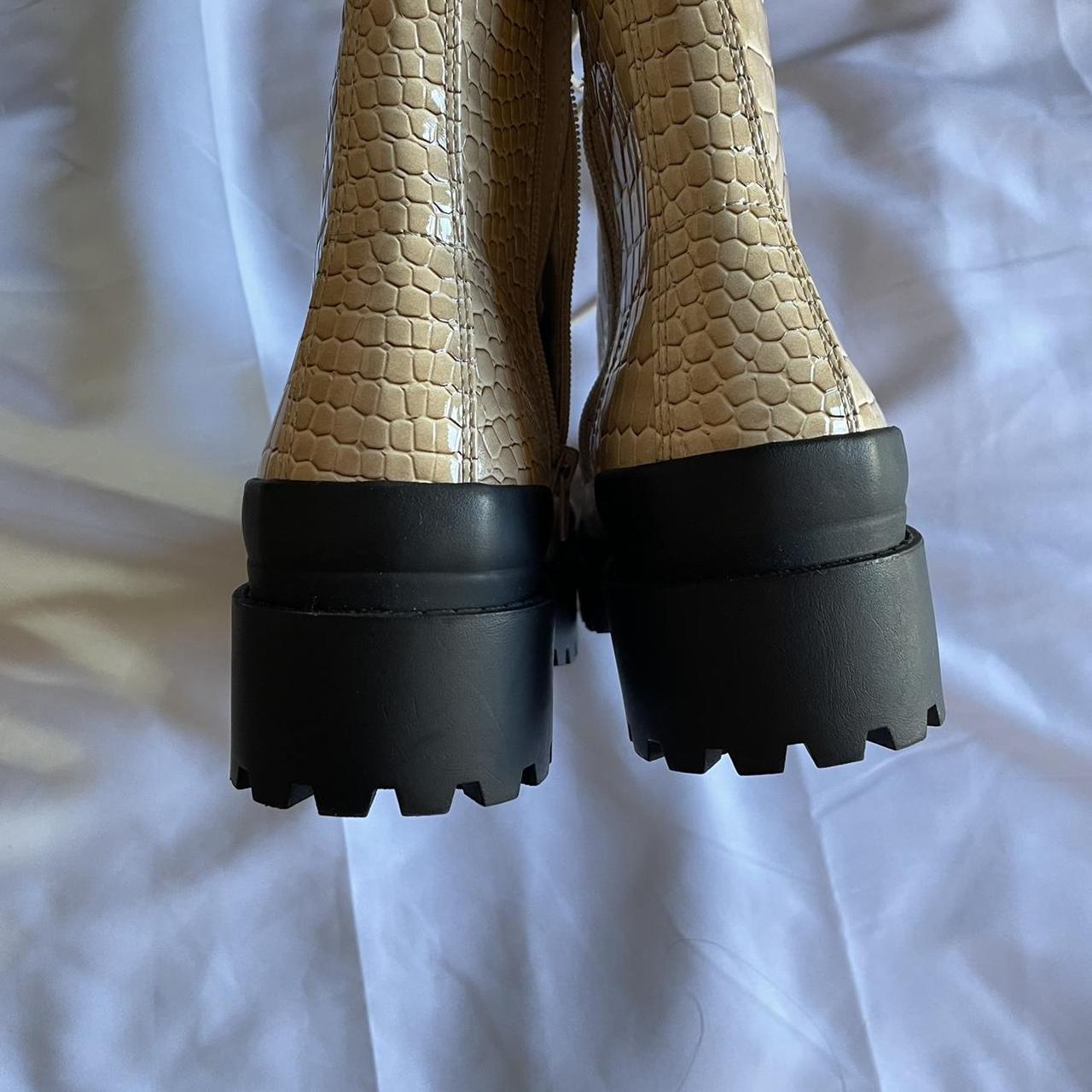 Urban Outfitters Brody Croc Platform Boots in Beige ... - Depop