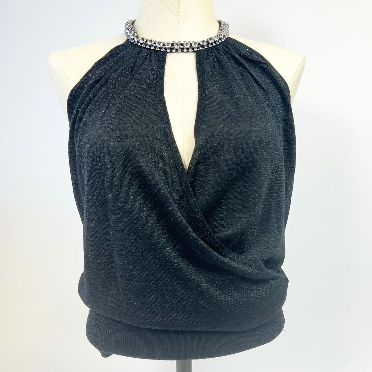 Beautiful Y2K halter top with rhinestone neckline.... - Depop