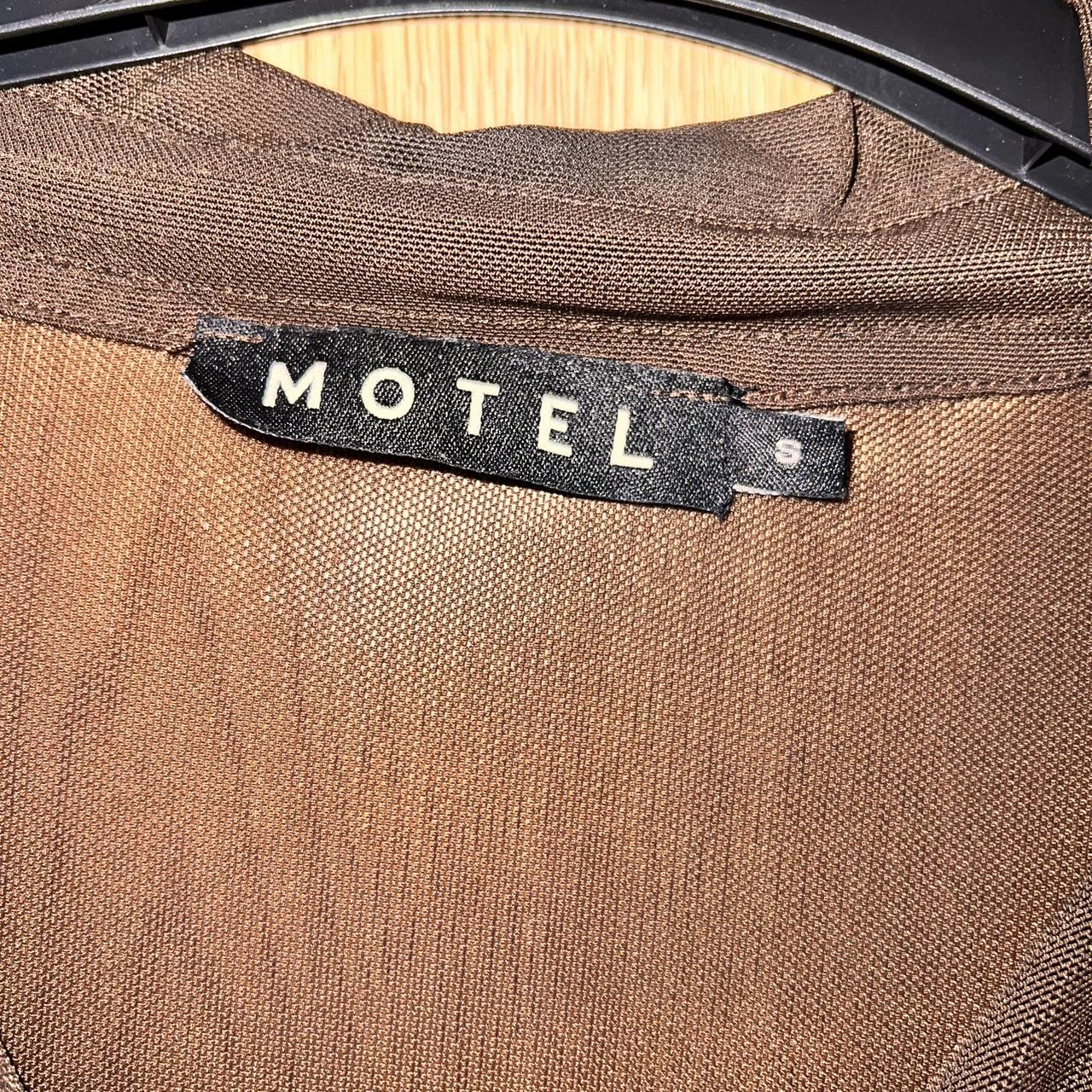 Motel rocks brown sheer blouse Size small Worn once... - Depop