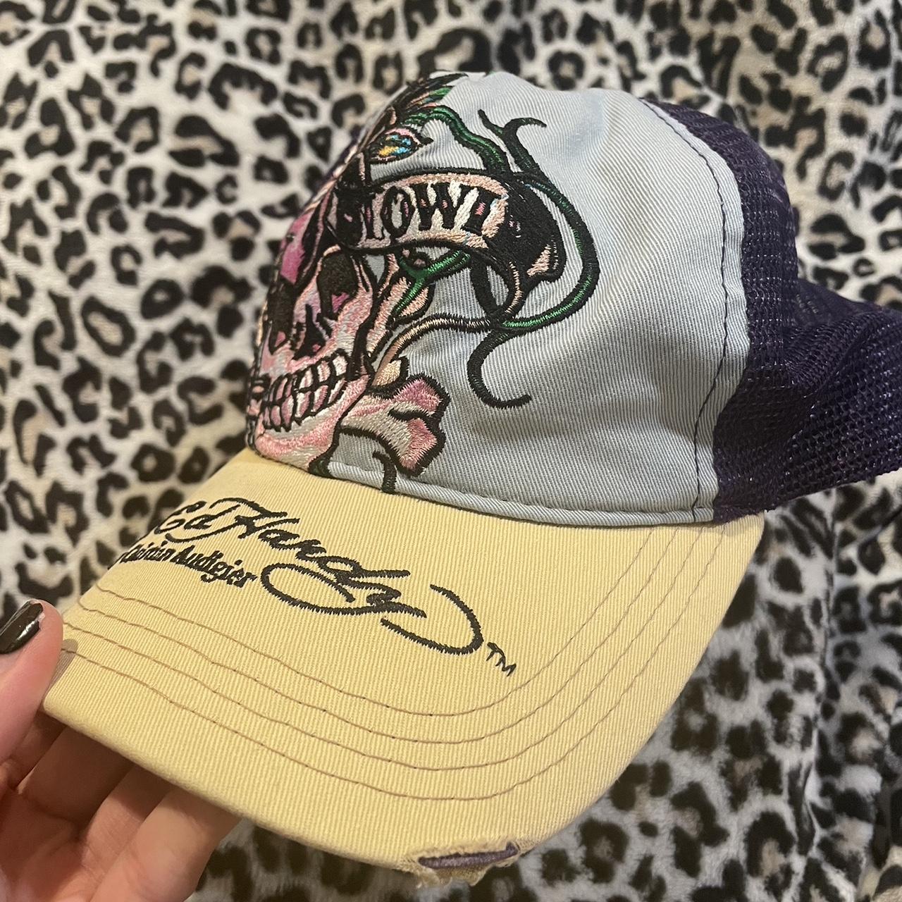 Vintage Ed Hardy Distressed Trucker Hat Such a... - Depop
