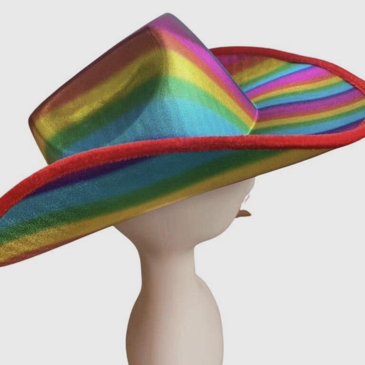 Rainbow cowboy hat. Lightweight and easy to wear.... - Depop
