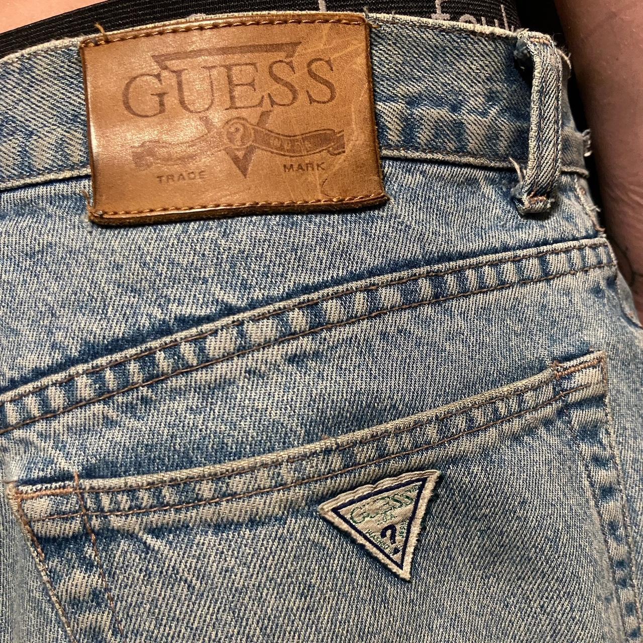 Guess light blue relaxed fit straight leg jeans with... - Depop