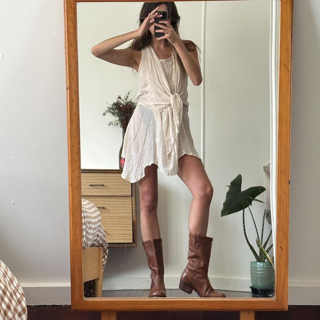 Size M gypsy crepe style sheer dress One of a kind... - Depop