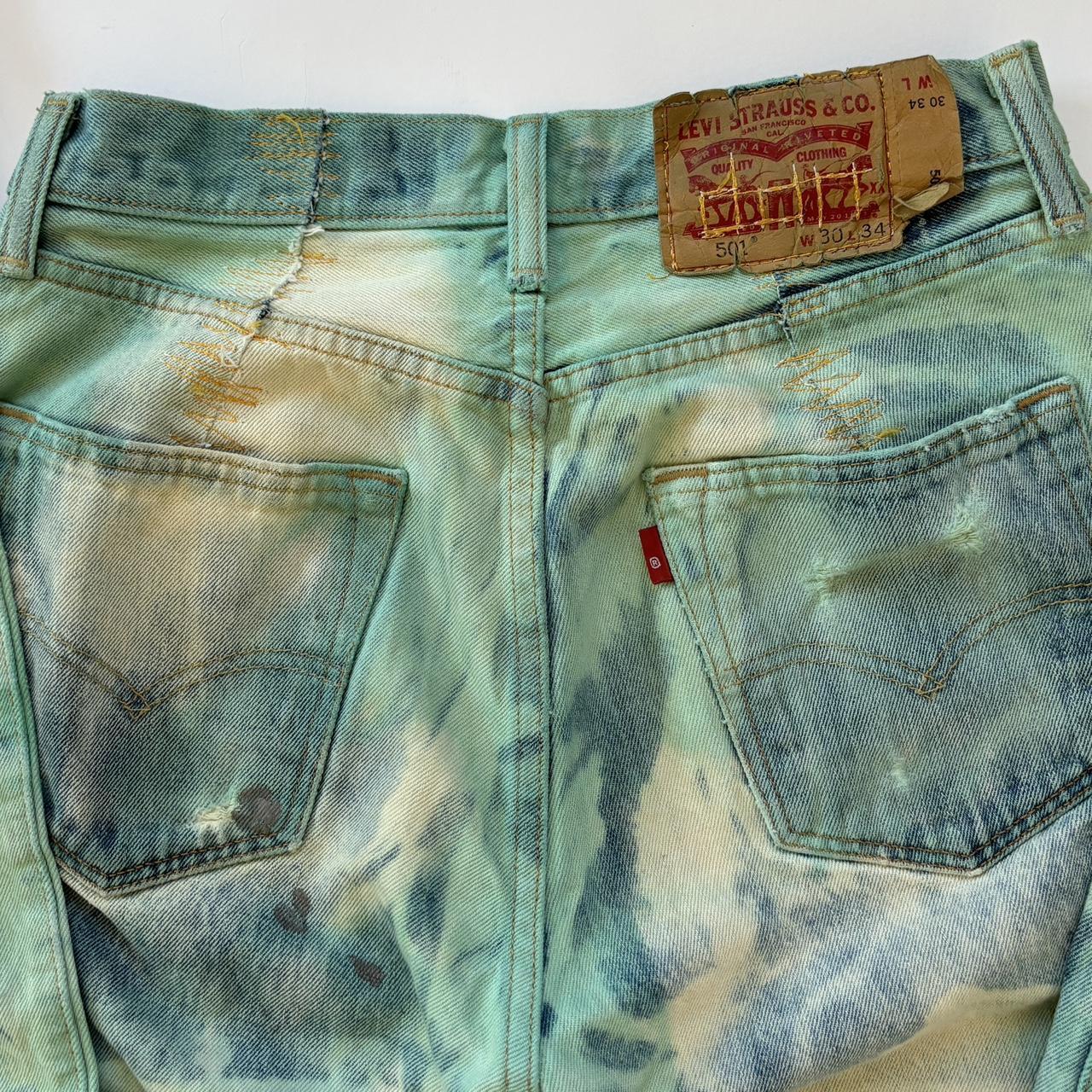 Levi’s Custom-Dyed Aquamarine 501s Details: *... - Depop