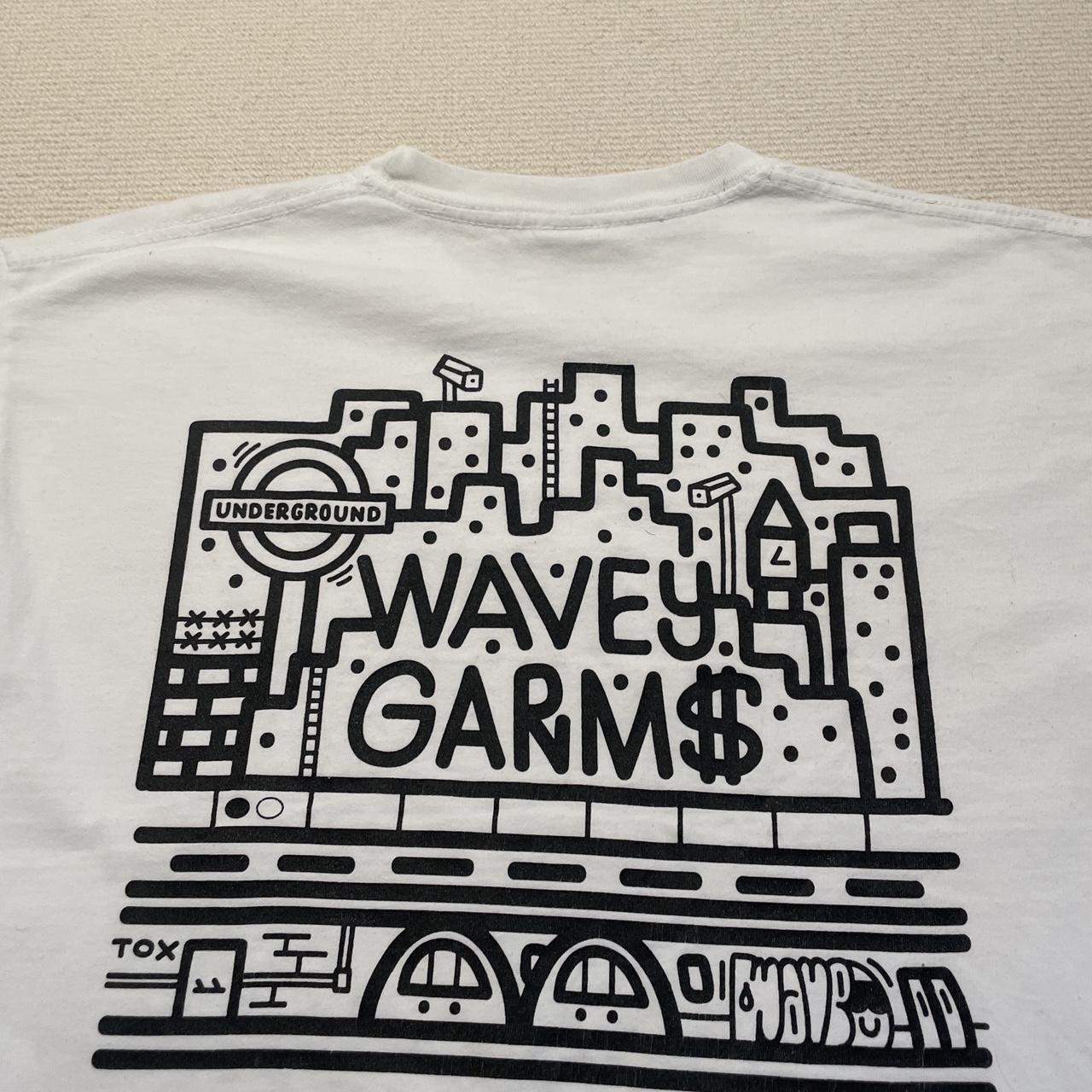 Wavey Garms White T Graffiti back - Depop