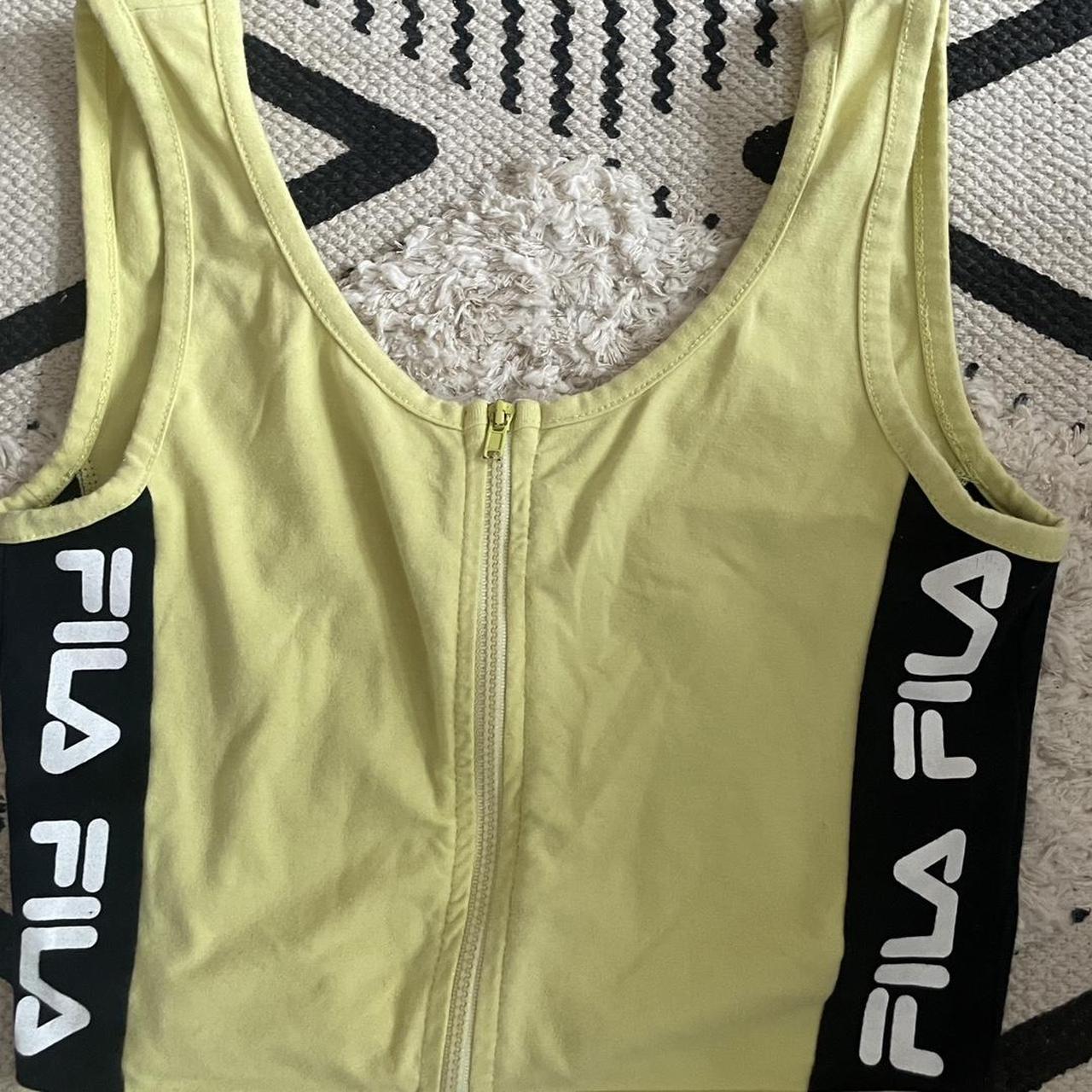Fila yellow zip up top - Depop