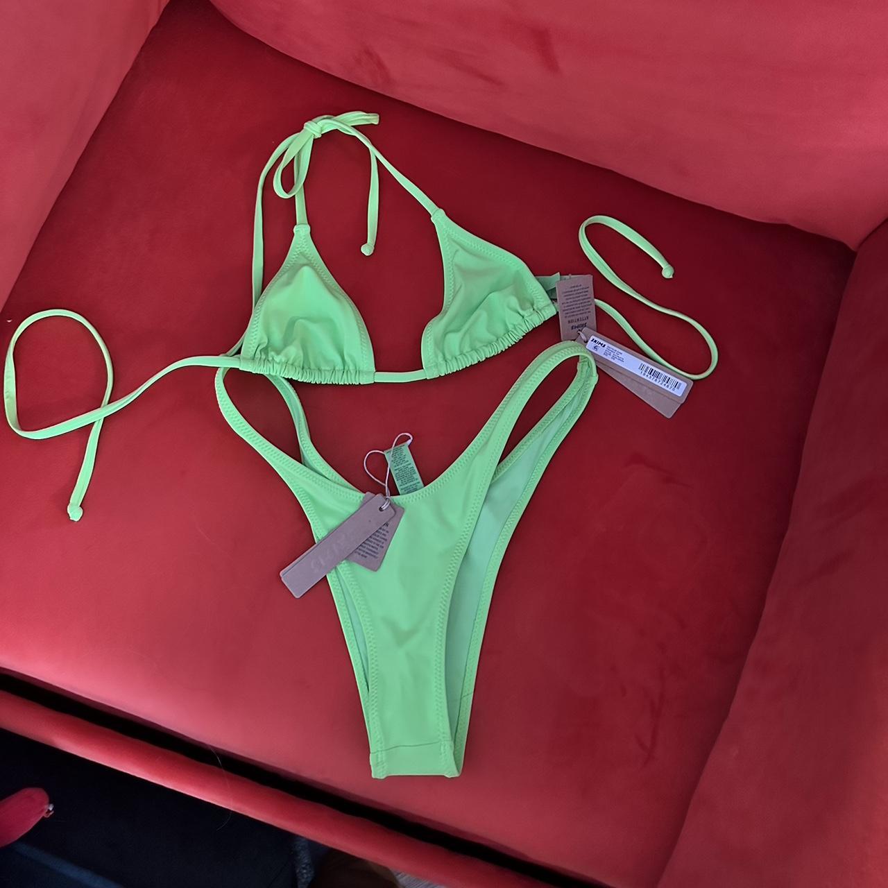 Skims Womens Green Bikinis And Tankini Sets Depop
