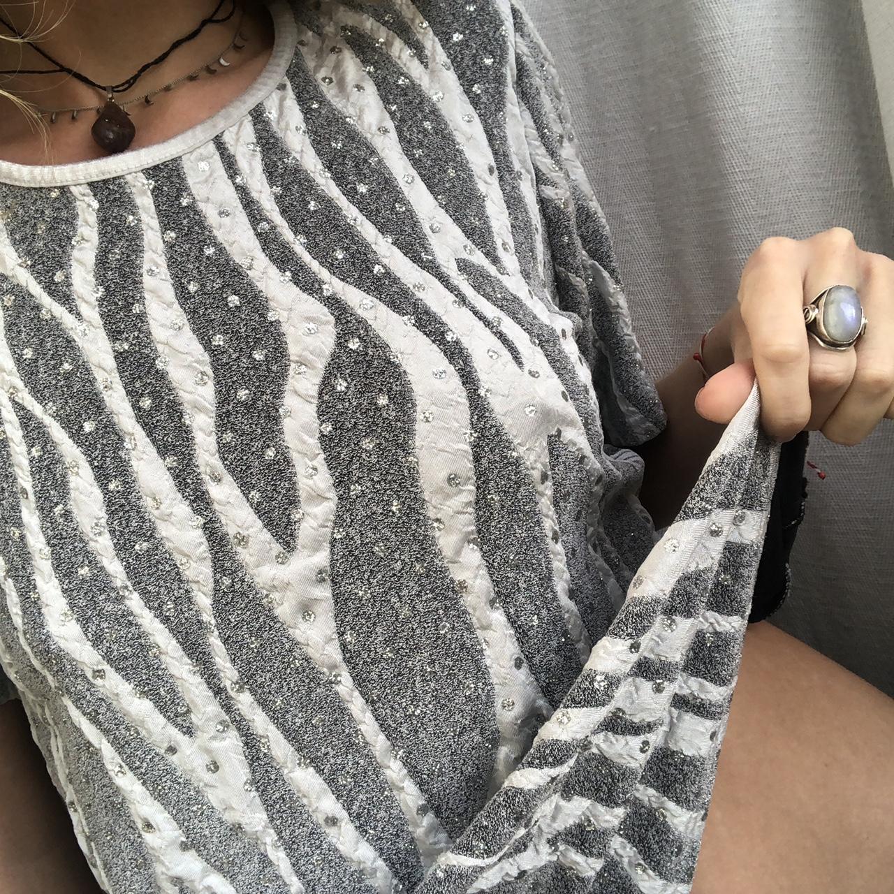 Amazinggg vintage y2k stretchy silver glitter... - Depop