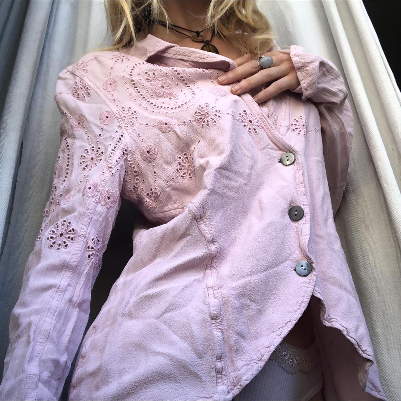 Sooo beautiful pale pink vintage Ghost light cardi... - Depop