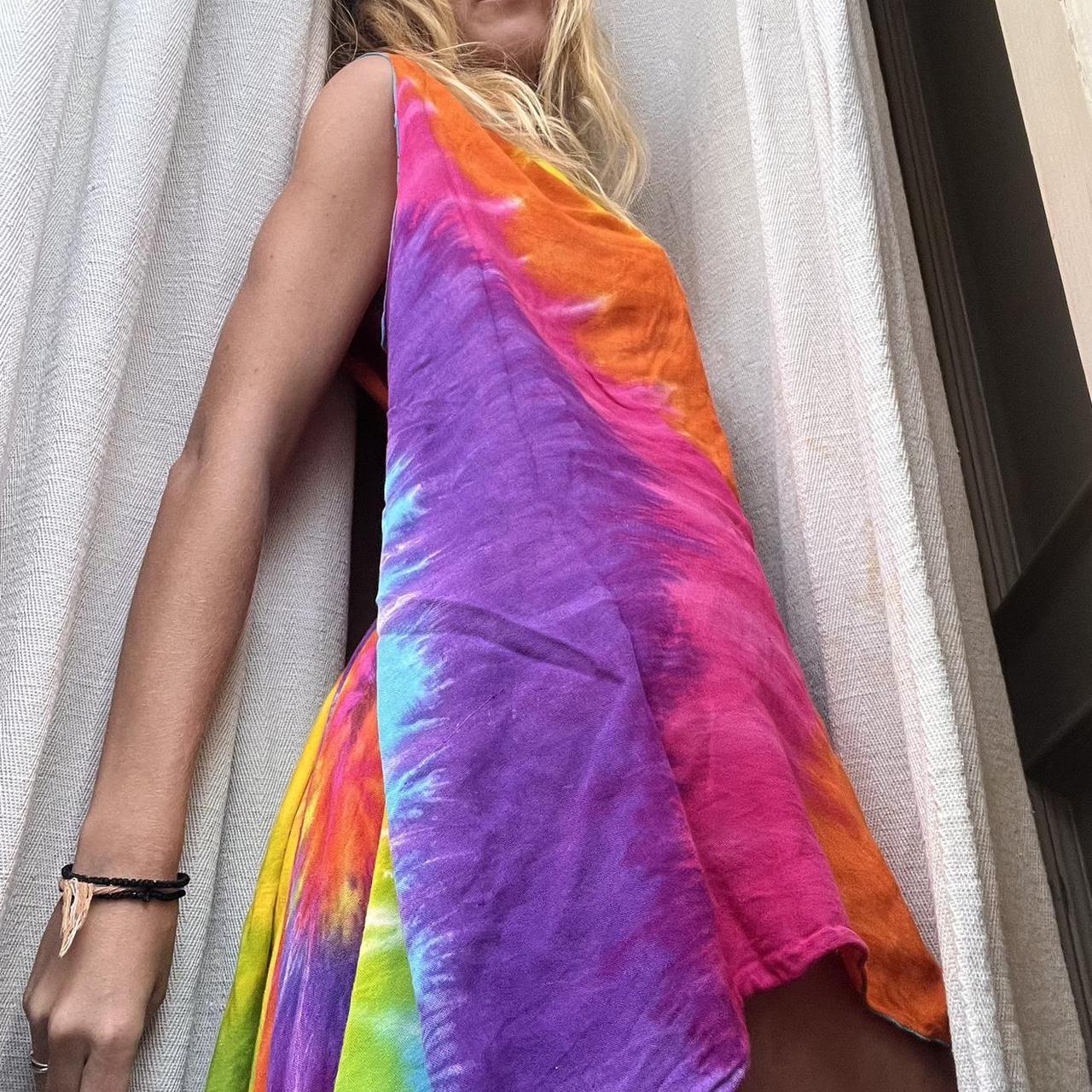 Magical vintage 90s hippie gown with bright... | Depop