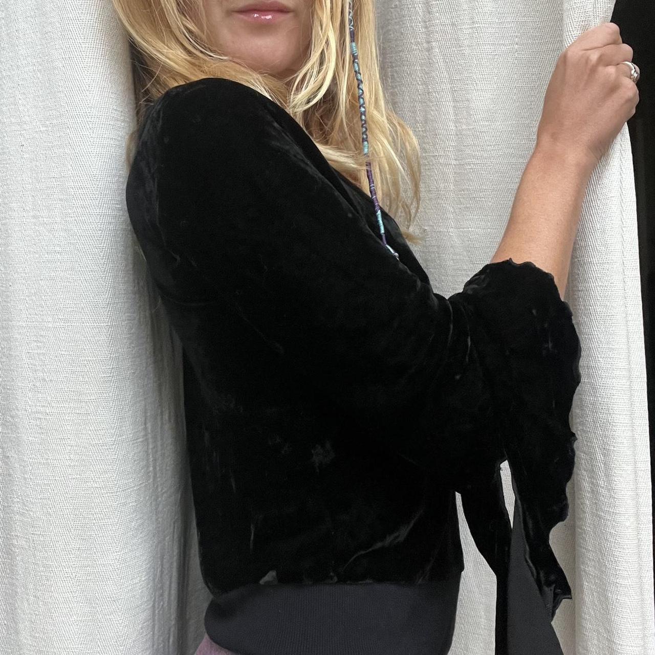 Amazing vampish vintage 90s Buffy v neck blouse in... | Depop