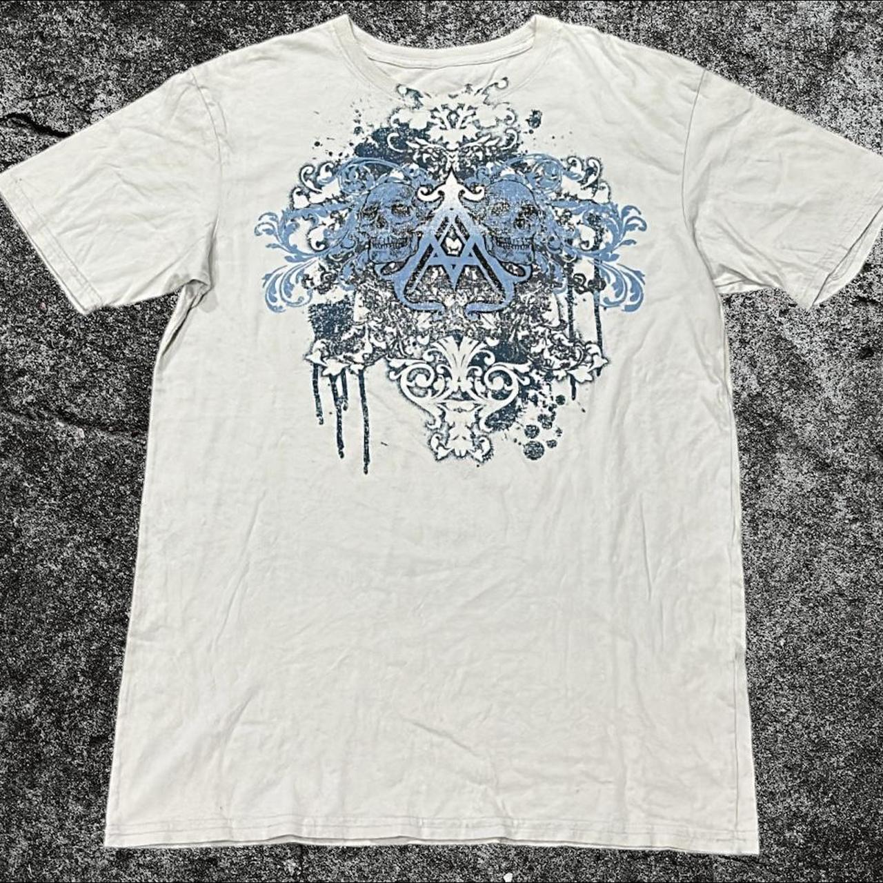 Y2K Affliction Archaic Skull Tee Size... - Depop