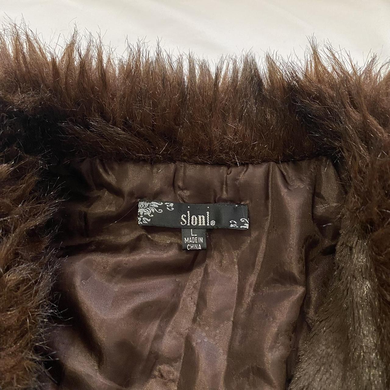 faux fur coat earthy brown cheetah print fuzzy coat... - Depop
