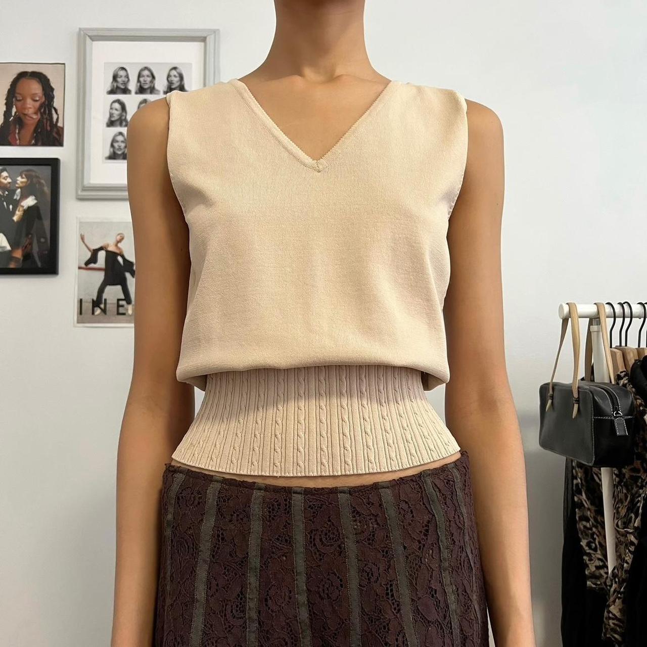 vintage 80s sweater vest 80s vintage "belldini" tan... - Depop