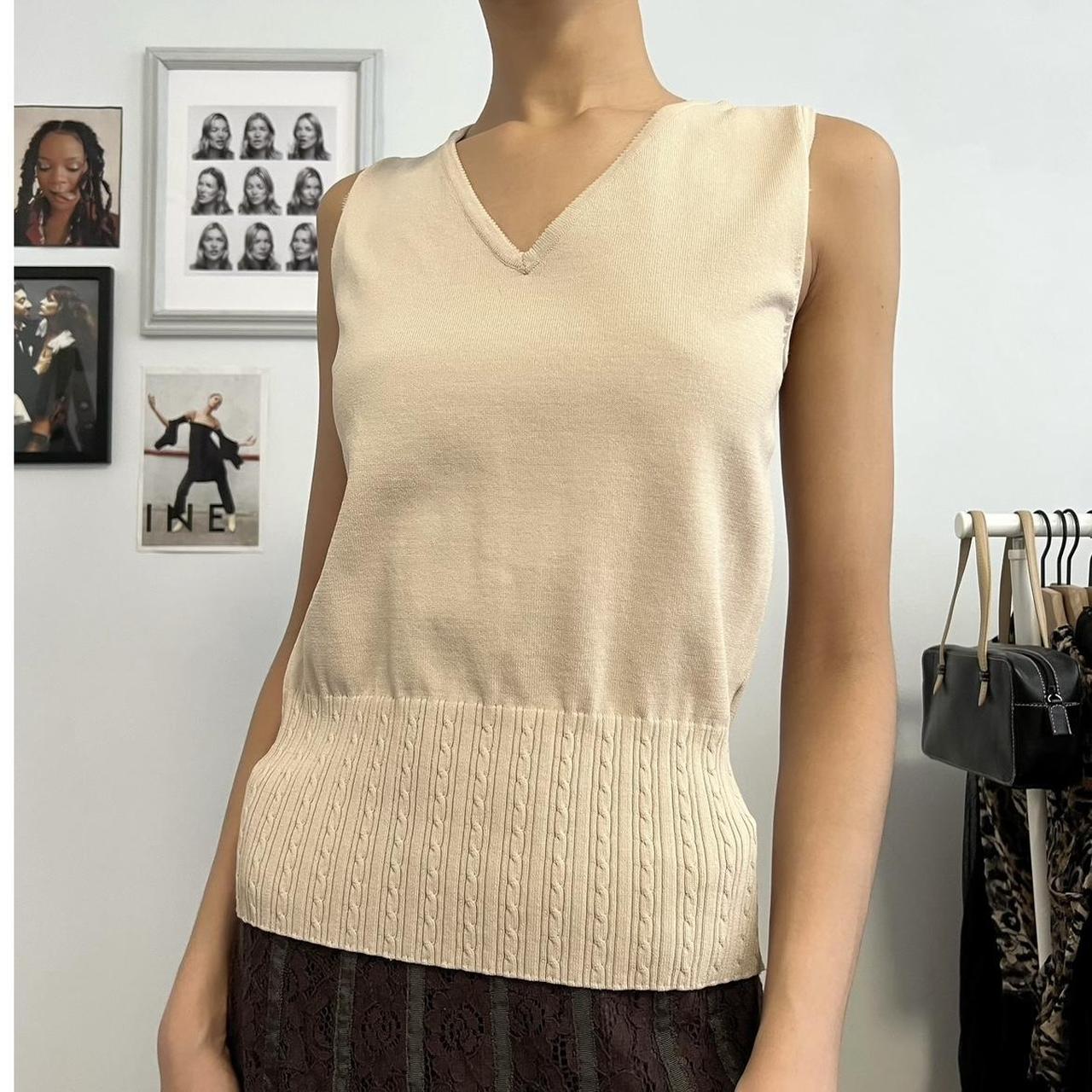 vintage 80s sweater vest 80s vintage "belldini" tan... - Depop