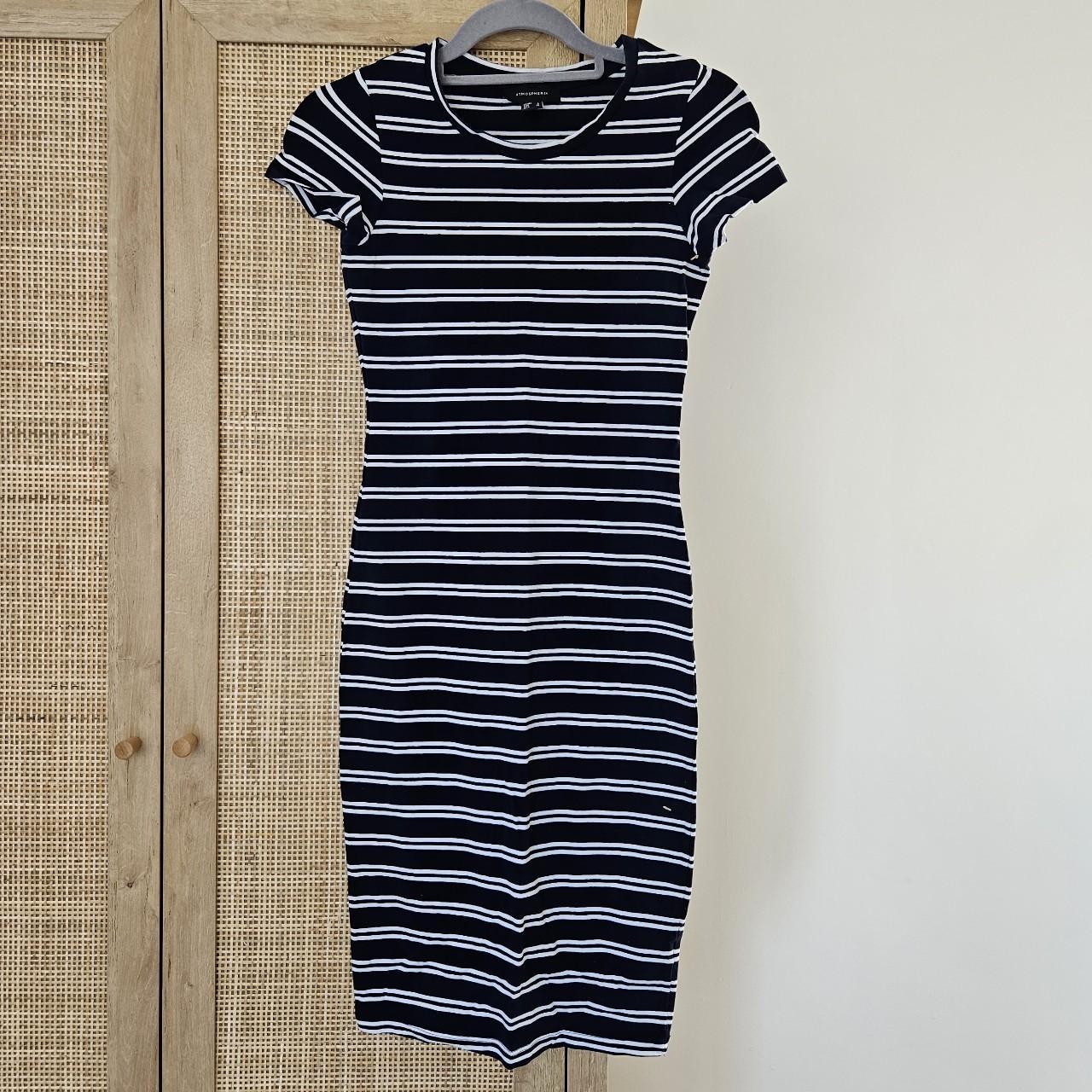 Primark Women's White and Navy Dress | Depop