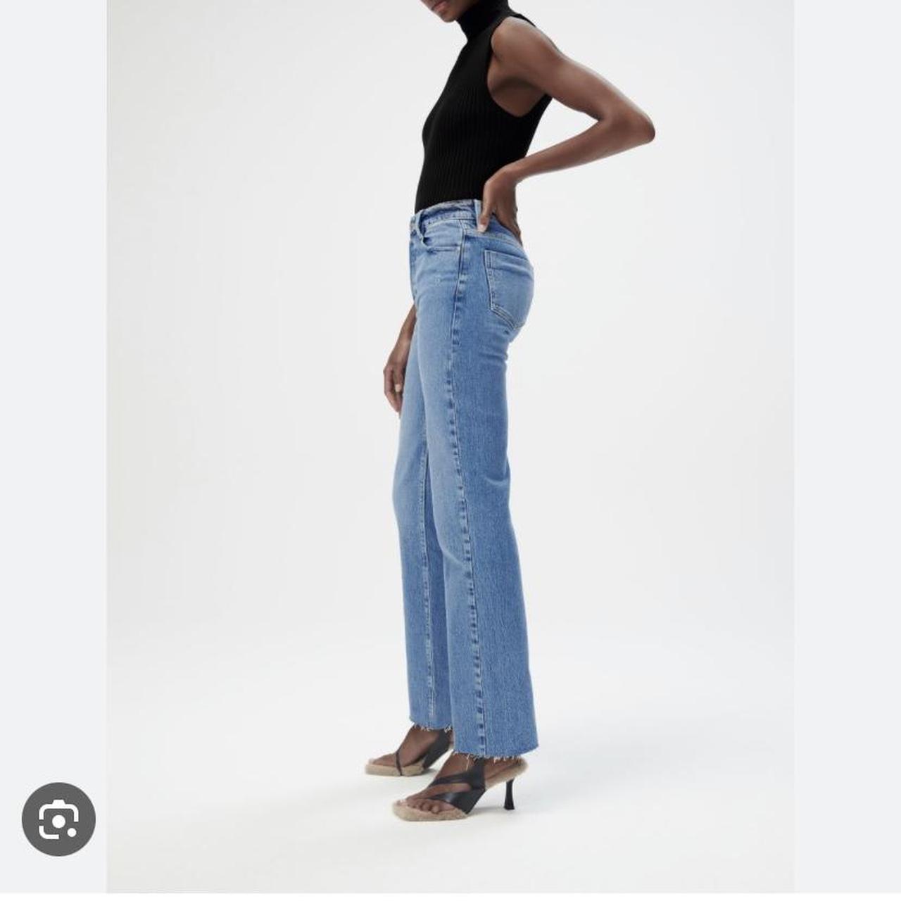 Zara high rise straight jeans Size: 12 Worn a few... - Depop