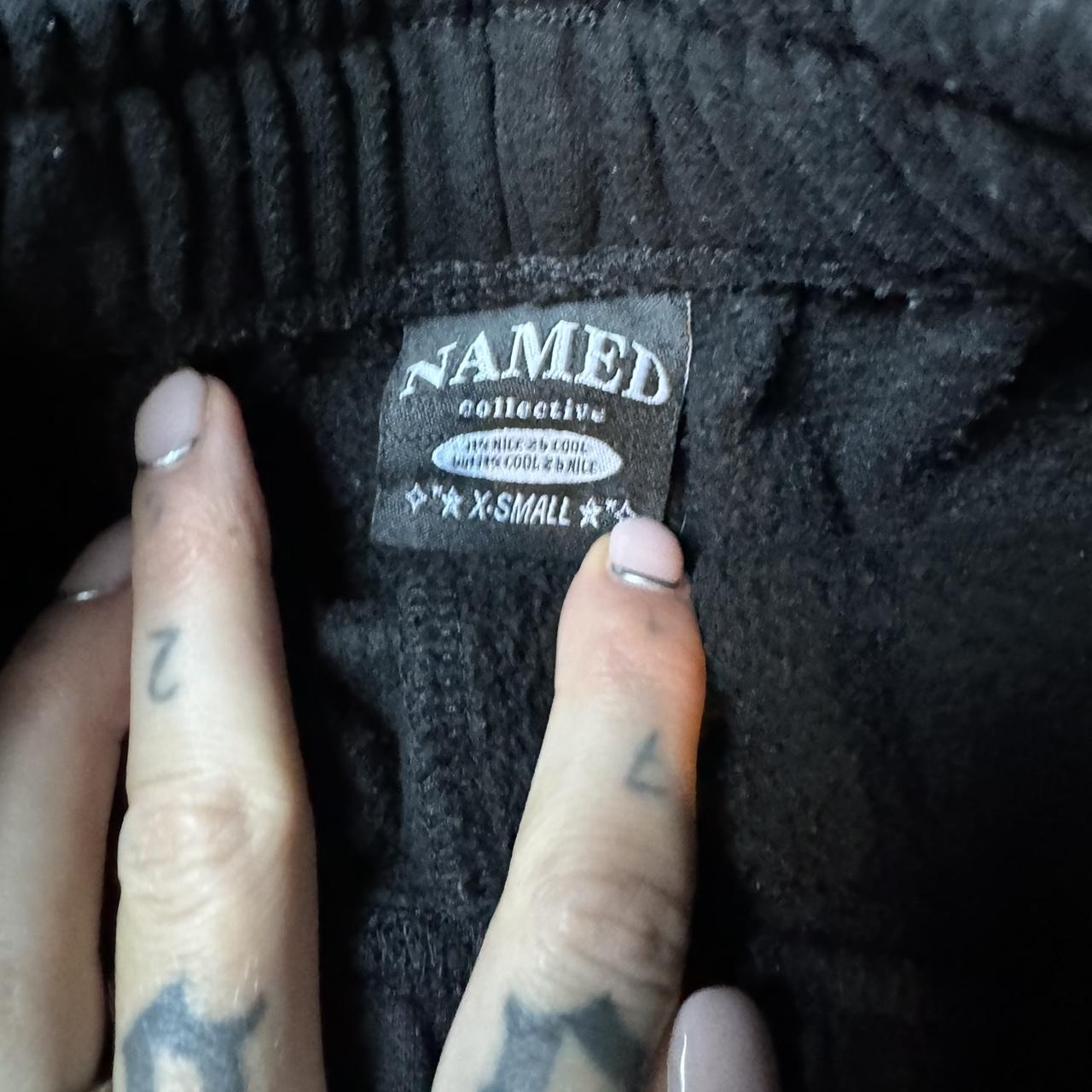 Black rhinestone named collective tracksuit. Size... - Depop