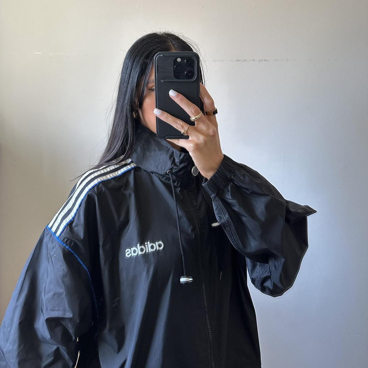 Adidas Men's Black and Blue Jacket | Depop