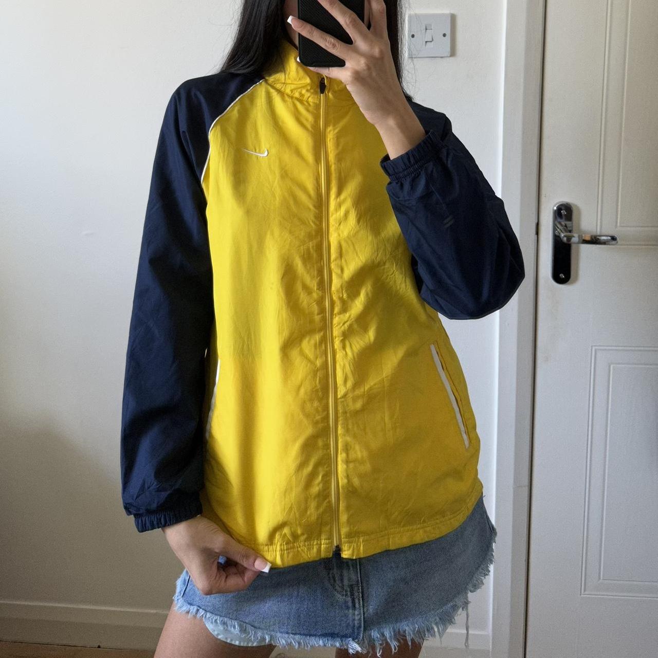 Vintage Nike navy & yellow track jacket colourblock... - Depop