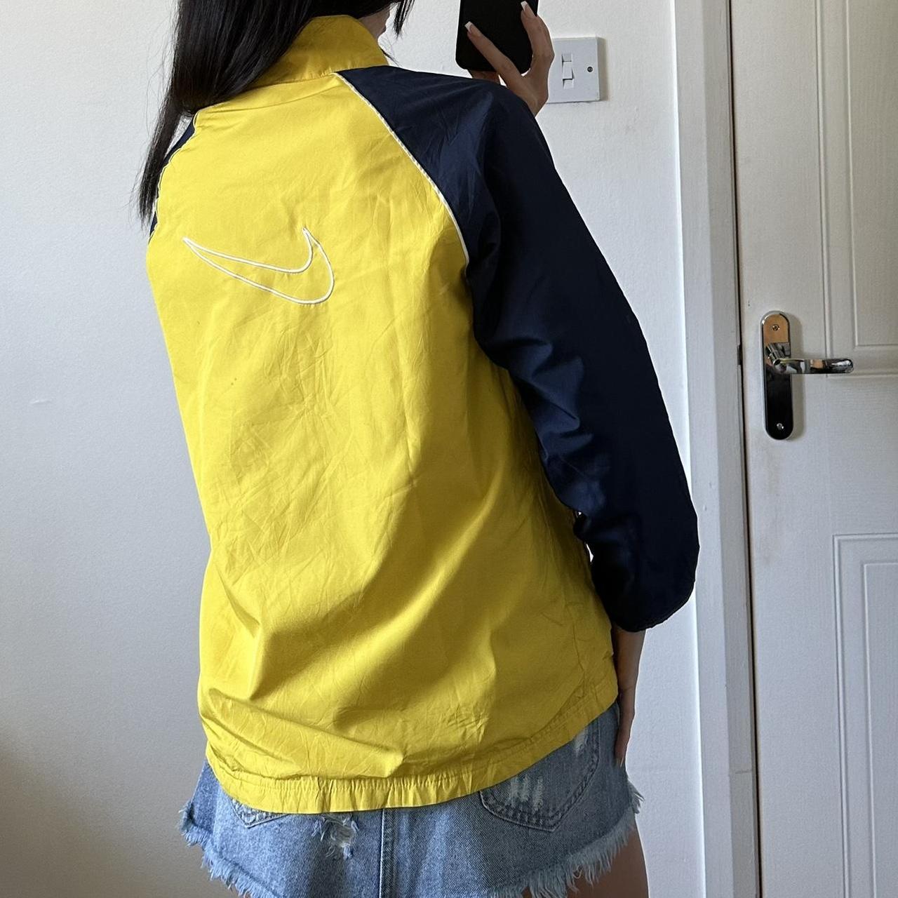Vintage Nike navy & yellow track jacket colourblock... - Depop