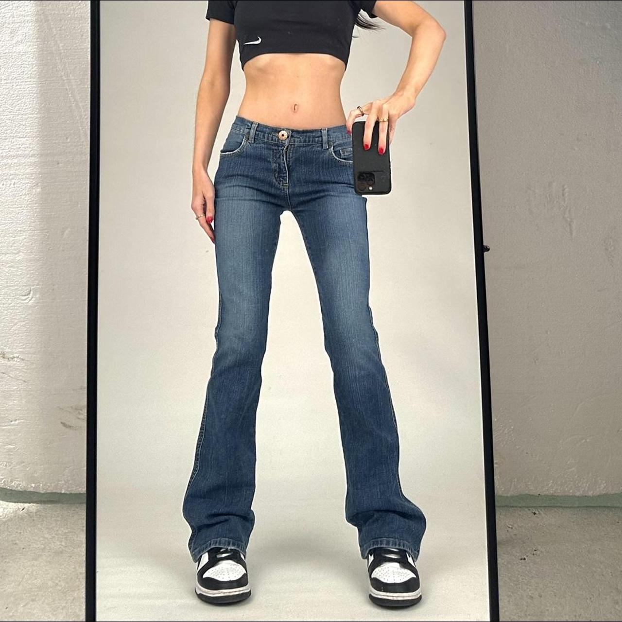 vintage y2k 00s glo denim low rise flare jeans 00s... - Depop