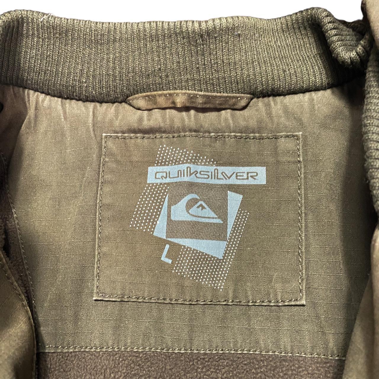 Quiksilver jacket. Khaki green. Small embroidered... - Depop