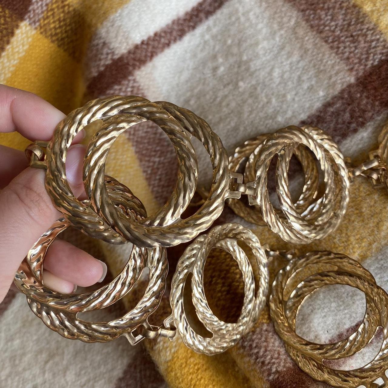 Gold double hoop chain belt very adjustable. Can be... - Depop