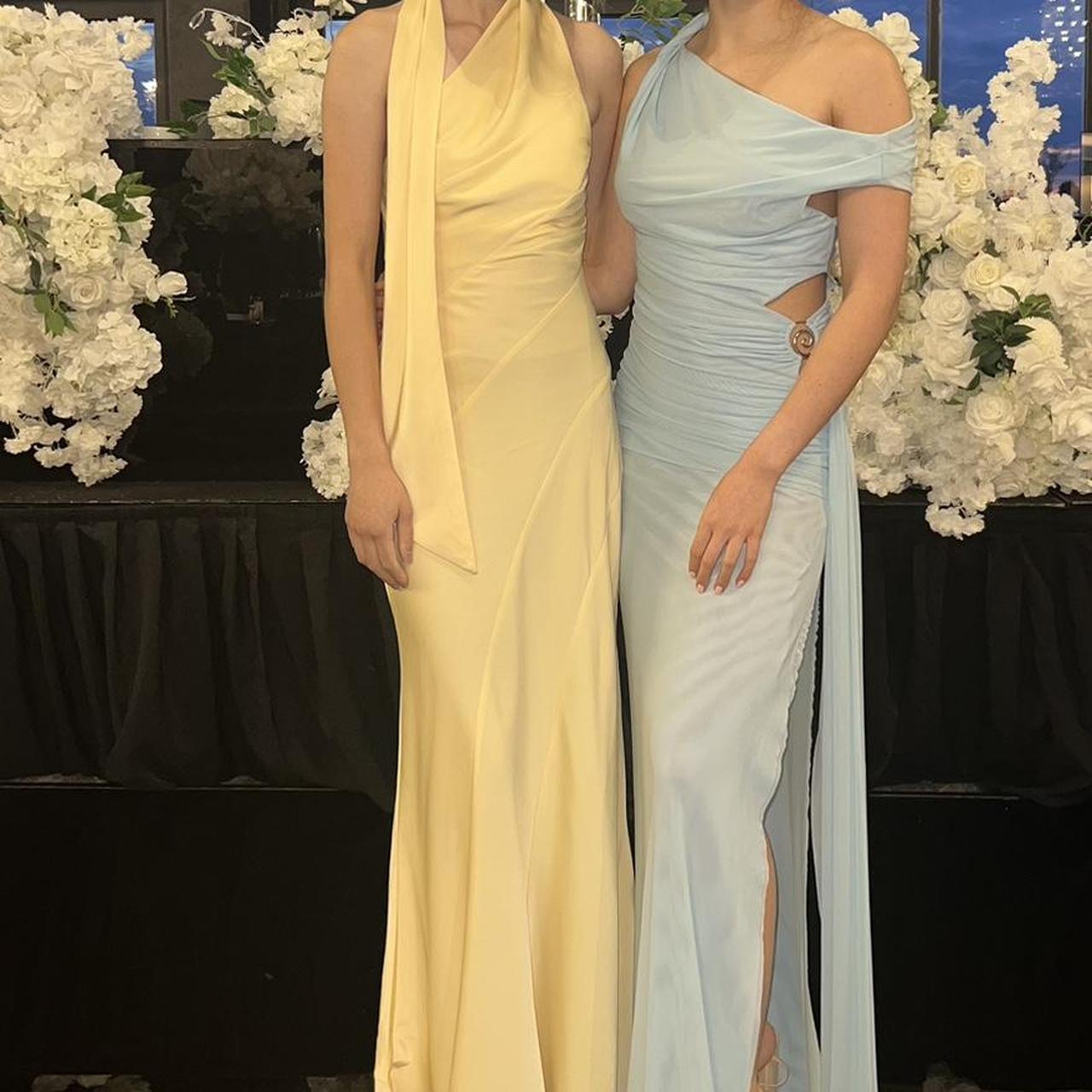 Hello Molly GIRL GLEAM SATIN MAXI DRESS YELLOW... - Depop