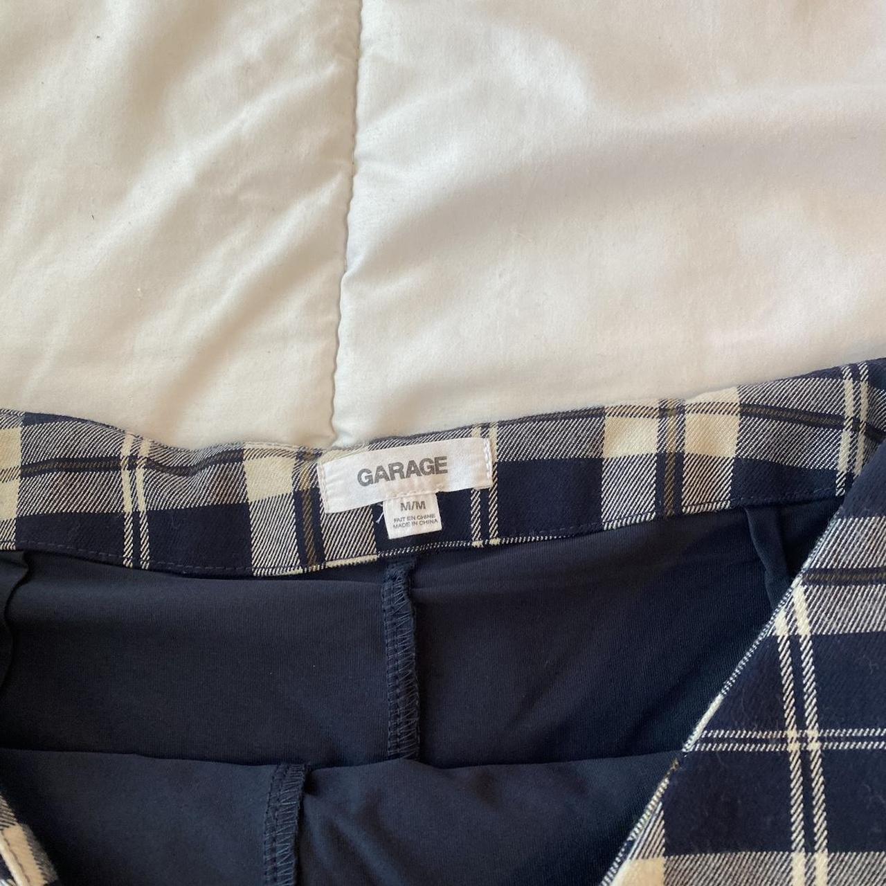 Garage Navy and white plaid mini skirt/ skort!... - Depop