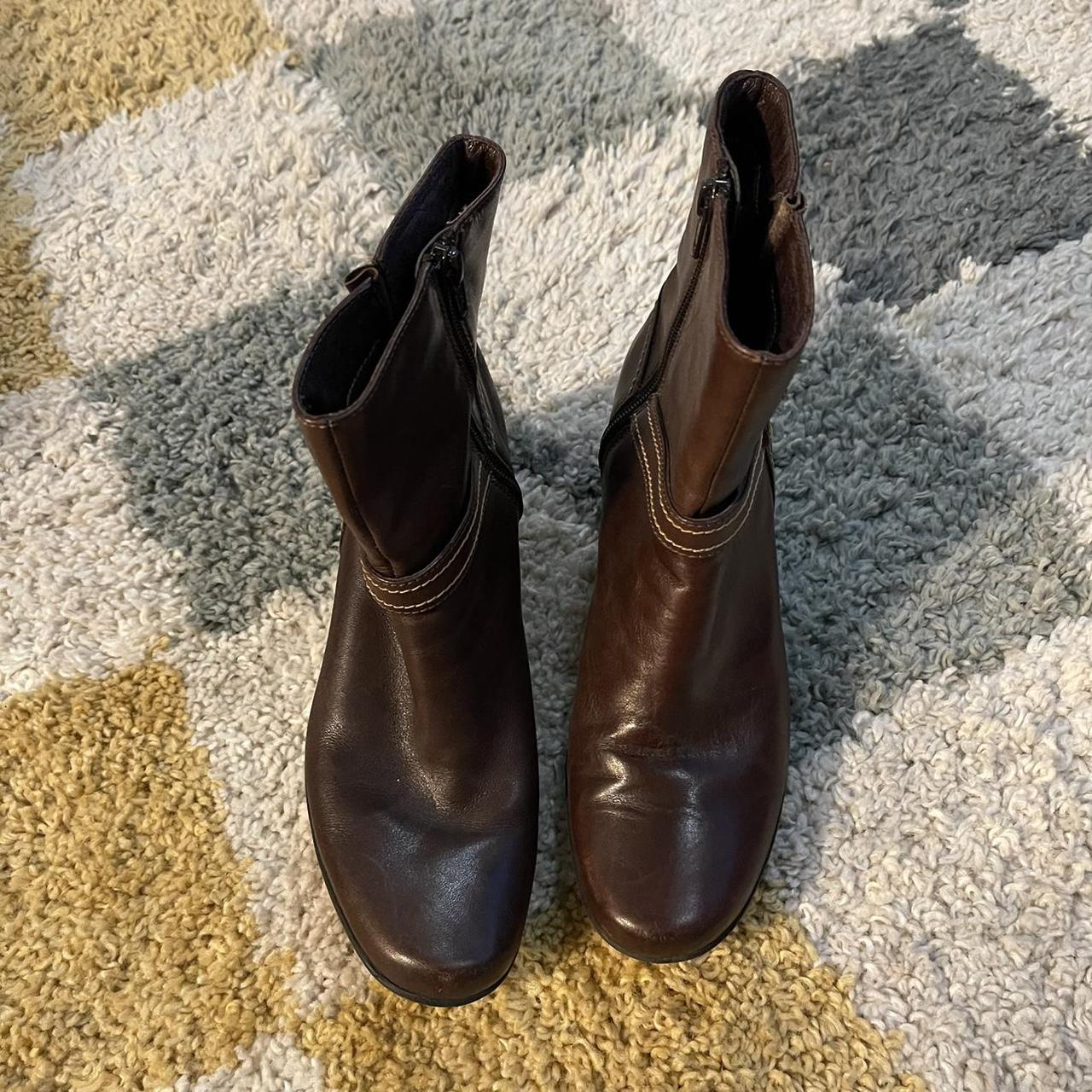 Clarks brown boots Button detailing on the sides - Depop