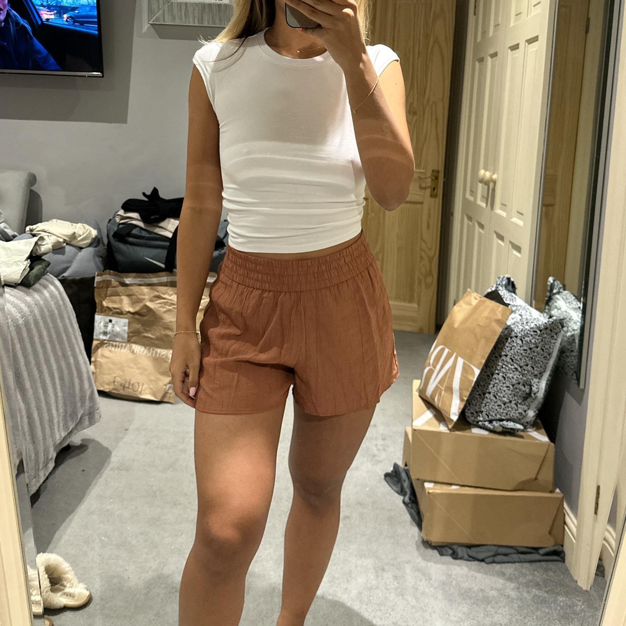 Zara rustic style tan shorts - S Worn once perfect... - Depop
