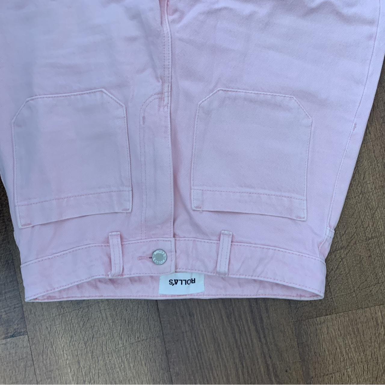 Rollas sailor jeans in pink, raw hem #rollas... - Depop
