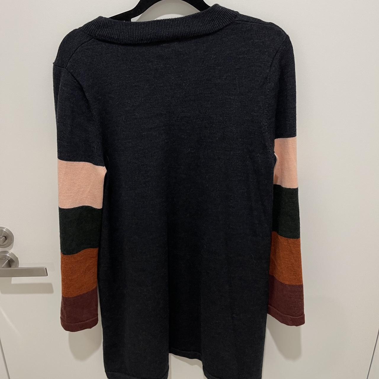 #gorman dark grey striped merino wool sweater size 12 - Depop