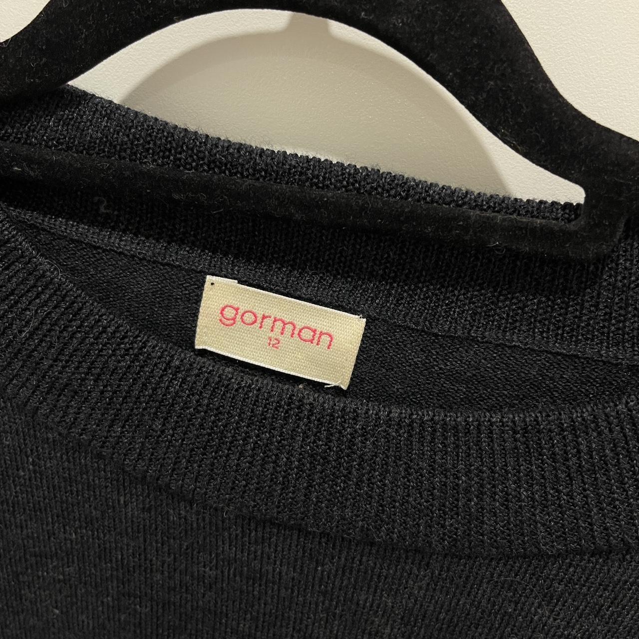 #gorman dark grey striped merino wool sweater size 12 - Depop
