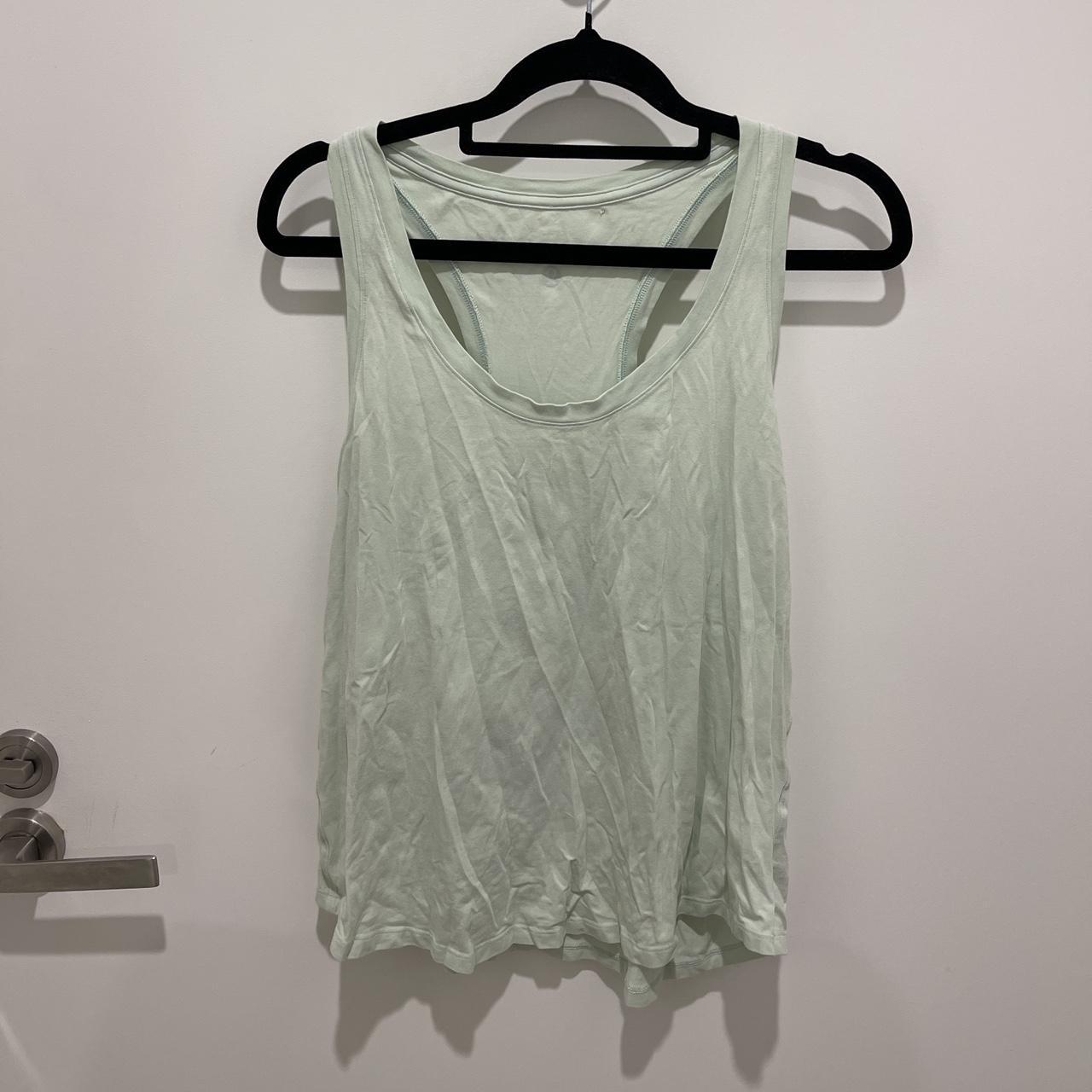 #lululemon mint green racer back tank approx size AUS10 - Depop