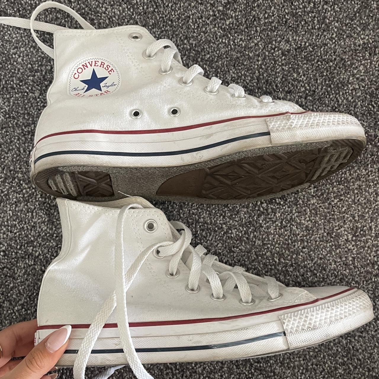 Converse high top white Size women 7 - Depop