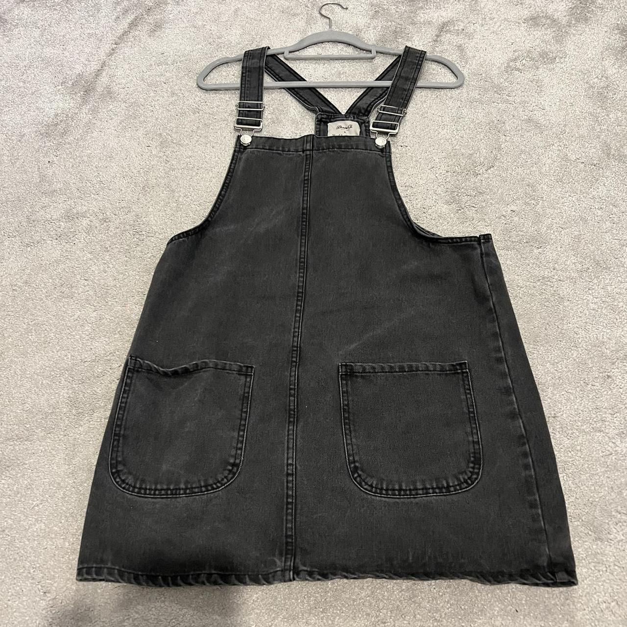 Primark denim pinafore dress ~ size 14 ~ worn a... - Depop