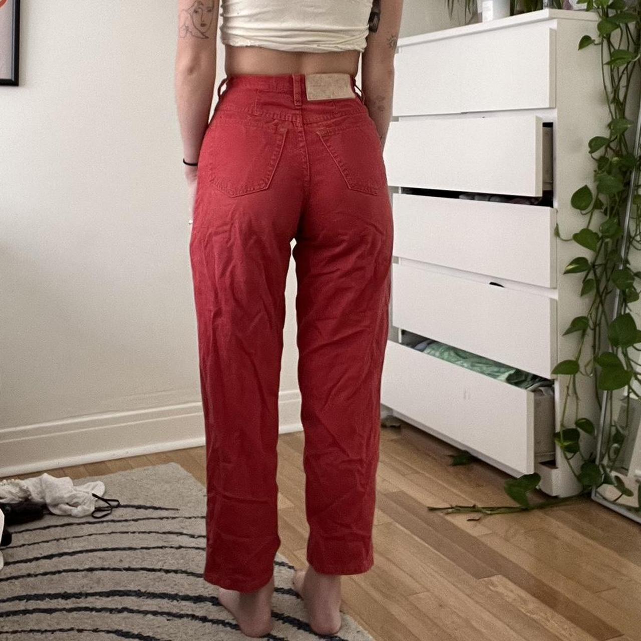 Vintage red high waisted straight leg jeans - Depop