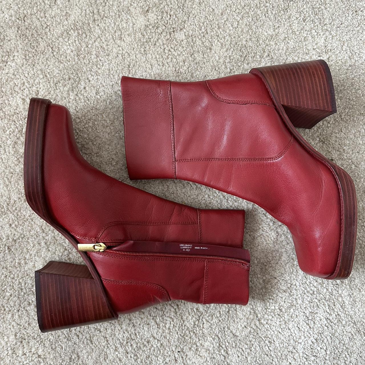 Brand New Red Region Leather Boots. Never worn... - Depop