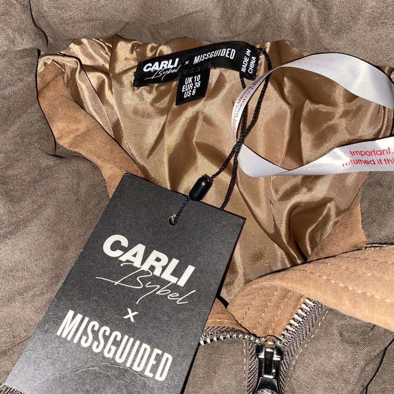 Carli Bybel x Missguided brown colourblock oversized... - Depop