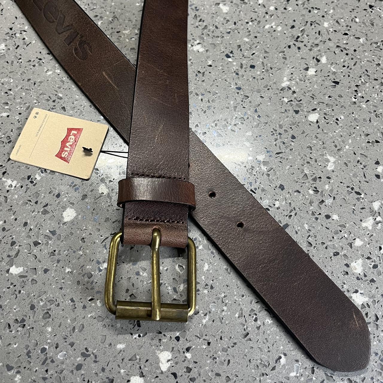 Men's Levi's Heritage Brown Leather Belt 40". New... - Depop