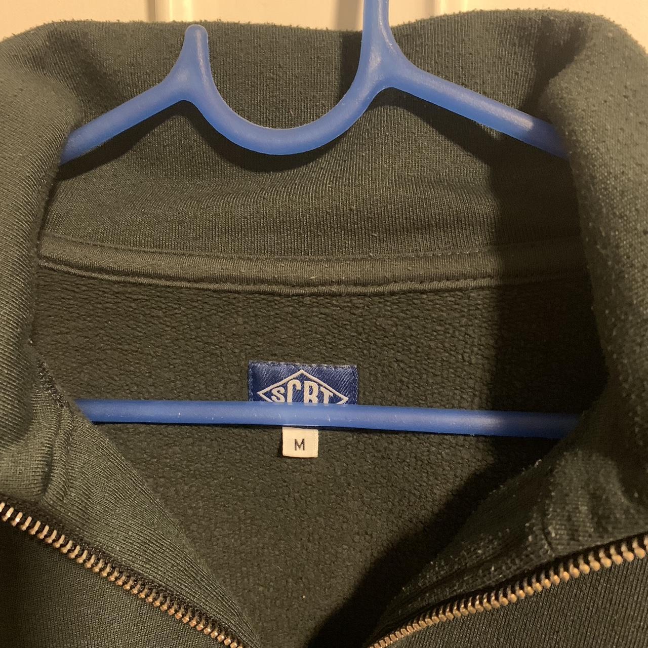 SCRT quarter 1/4 zip in grey Lovely white writing... - Depop